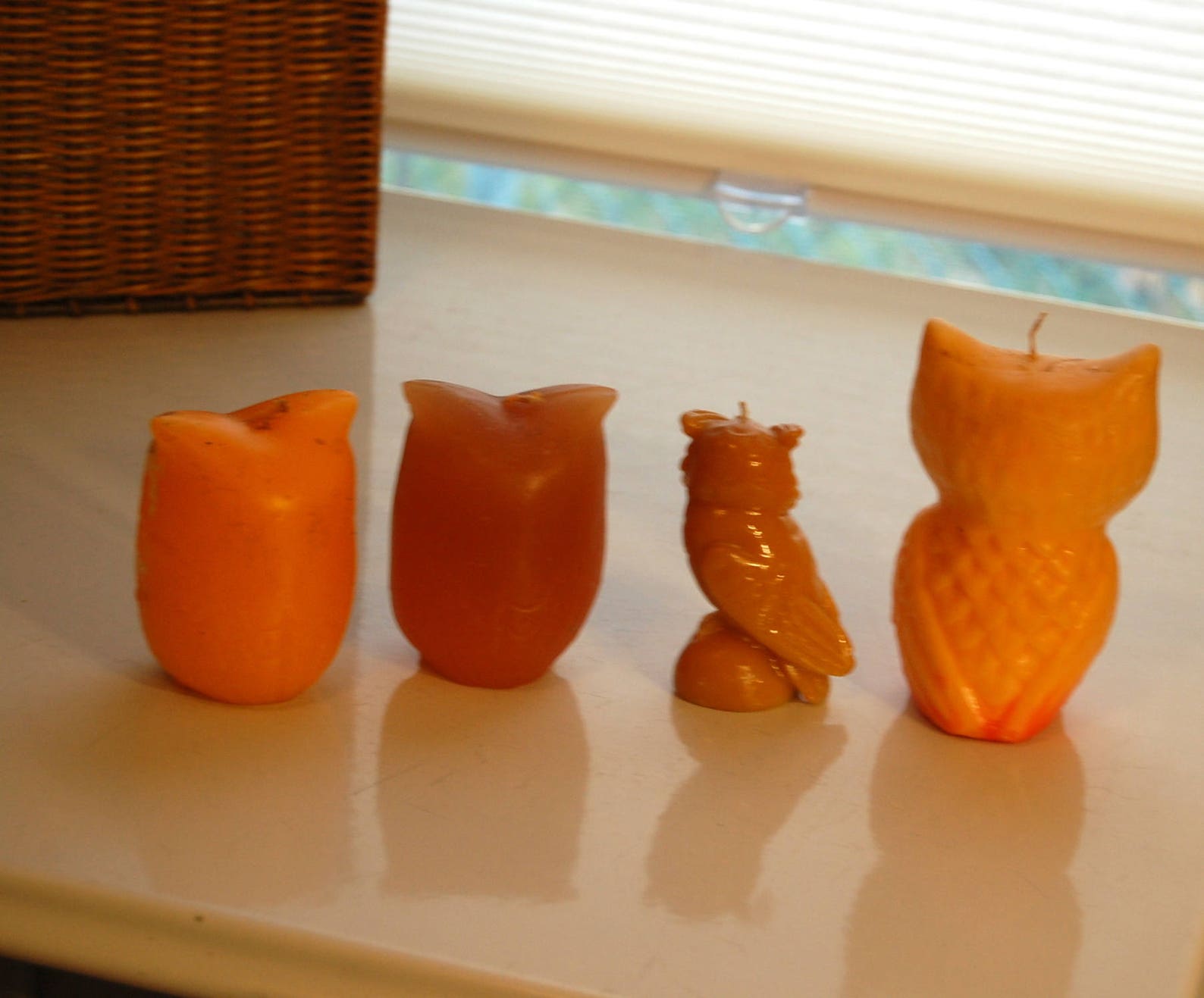 Owl Candles / Four Shapely Candles /bohemian Owl Candle Mid - Etsy