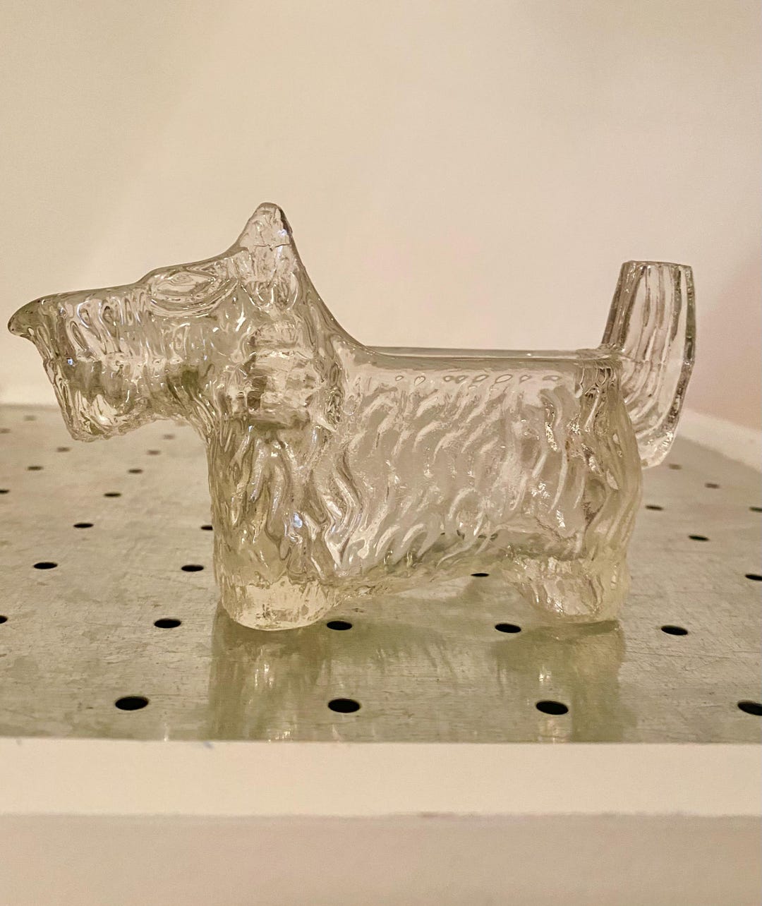 Scottie Dog Pitcher / Small Clear Textured Glass - Etsy