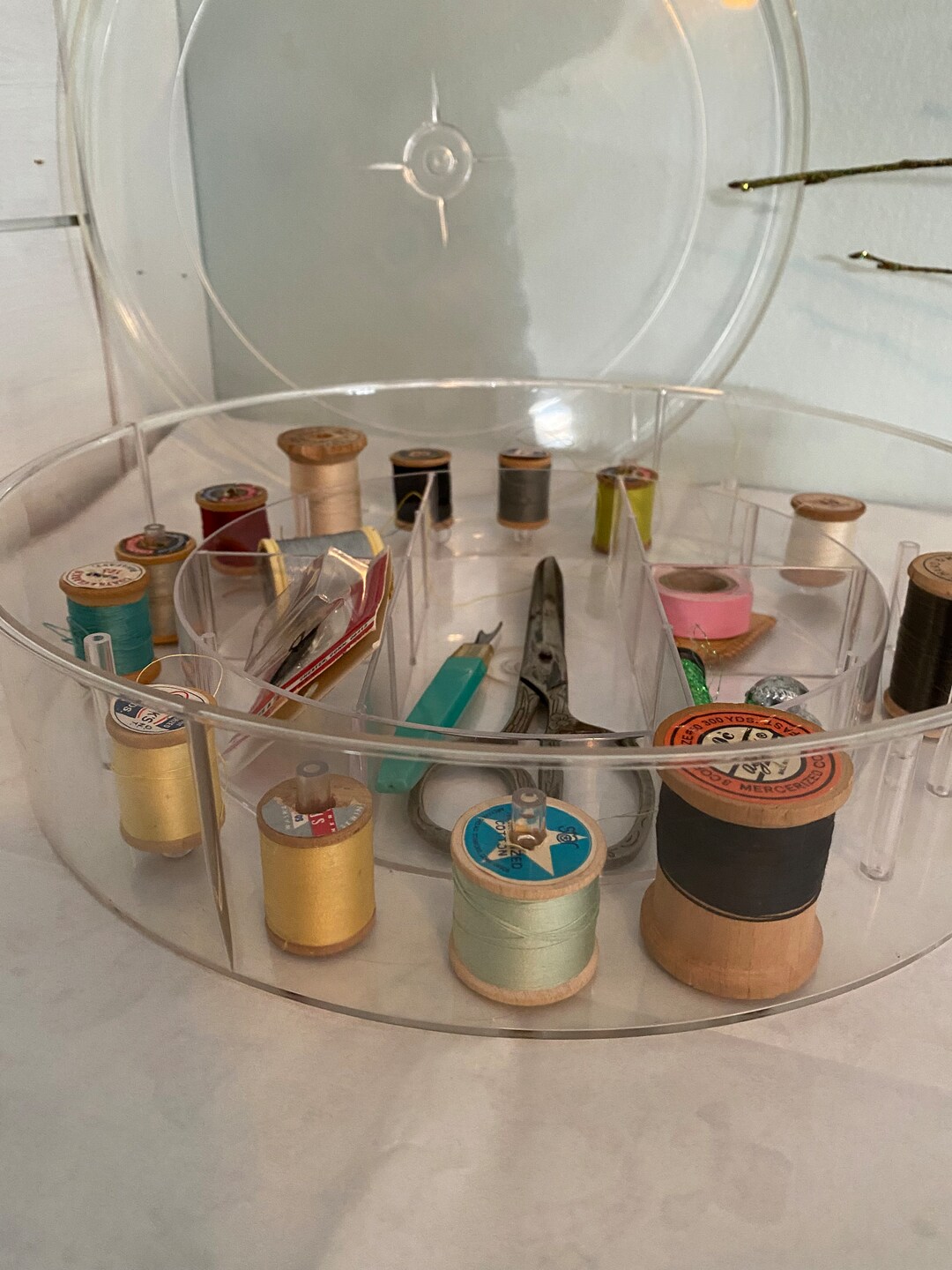 Vintage Thread Sewing Supply Storage / Thread Caddy / Sewing Craft ...