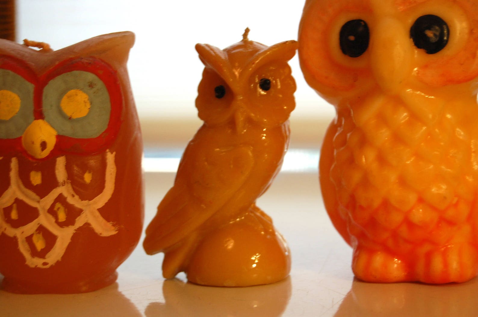 Owl Candles / Four Shapely Candles /bohemian Owl Candle Mid - Etsy