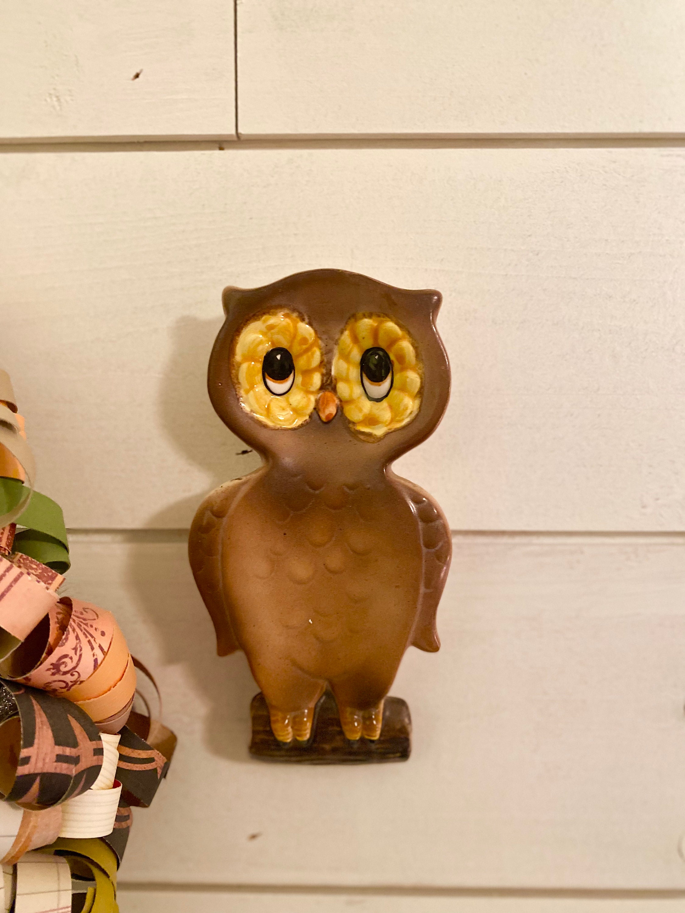 Ceramic Owl Art / Lorrie Design / Made in Japan / Small Art Wall Decor ...