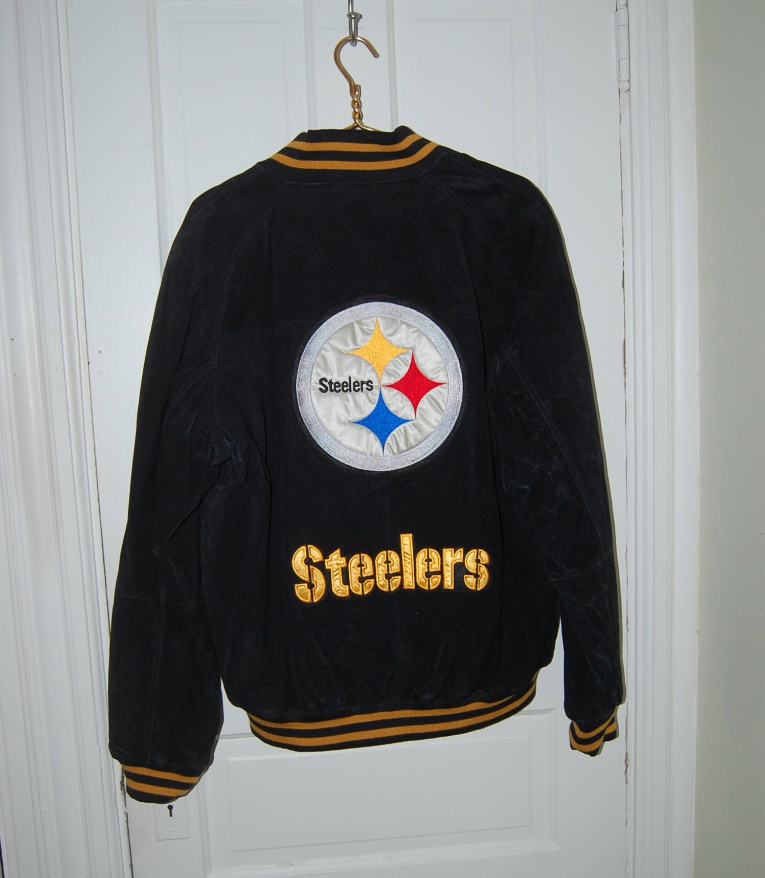 NFL Pittsburgh Steelers Mens Suede Leather Embroidered Jacket L - Etsy