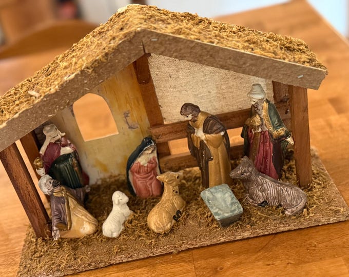 Vintage Wooden Nativity Scene Christmas - Etsy