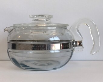PYREX Flameware 6 Cup Glass Tea Pot Teapot 8446B Vintage - Etsy
