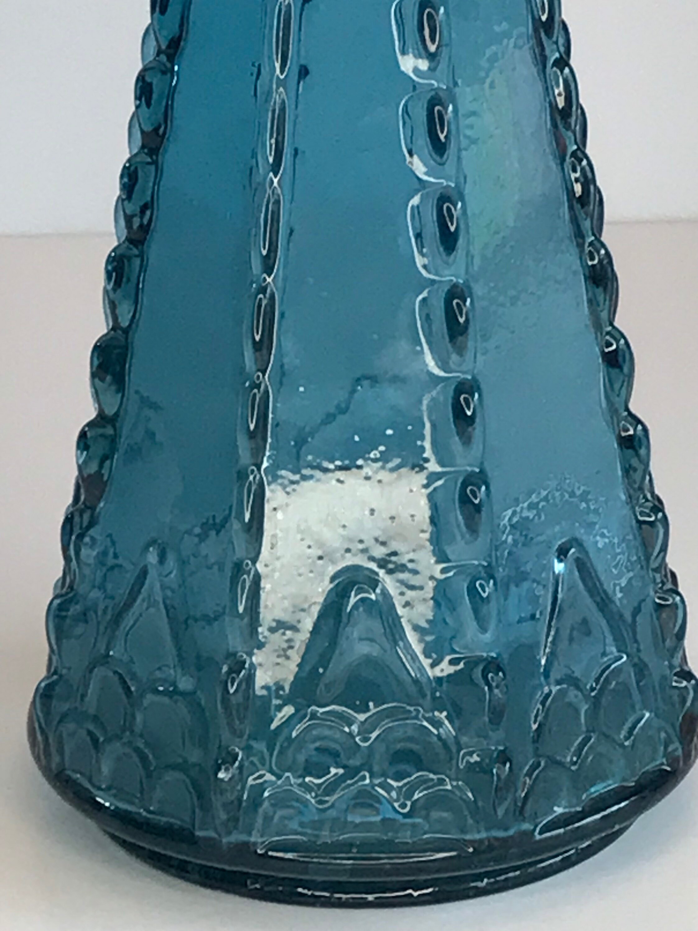 Vintage Morey Mallorca Turquoise Wine Bottle, Spanish Art Glass Barware ...