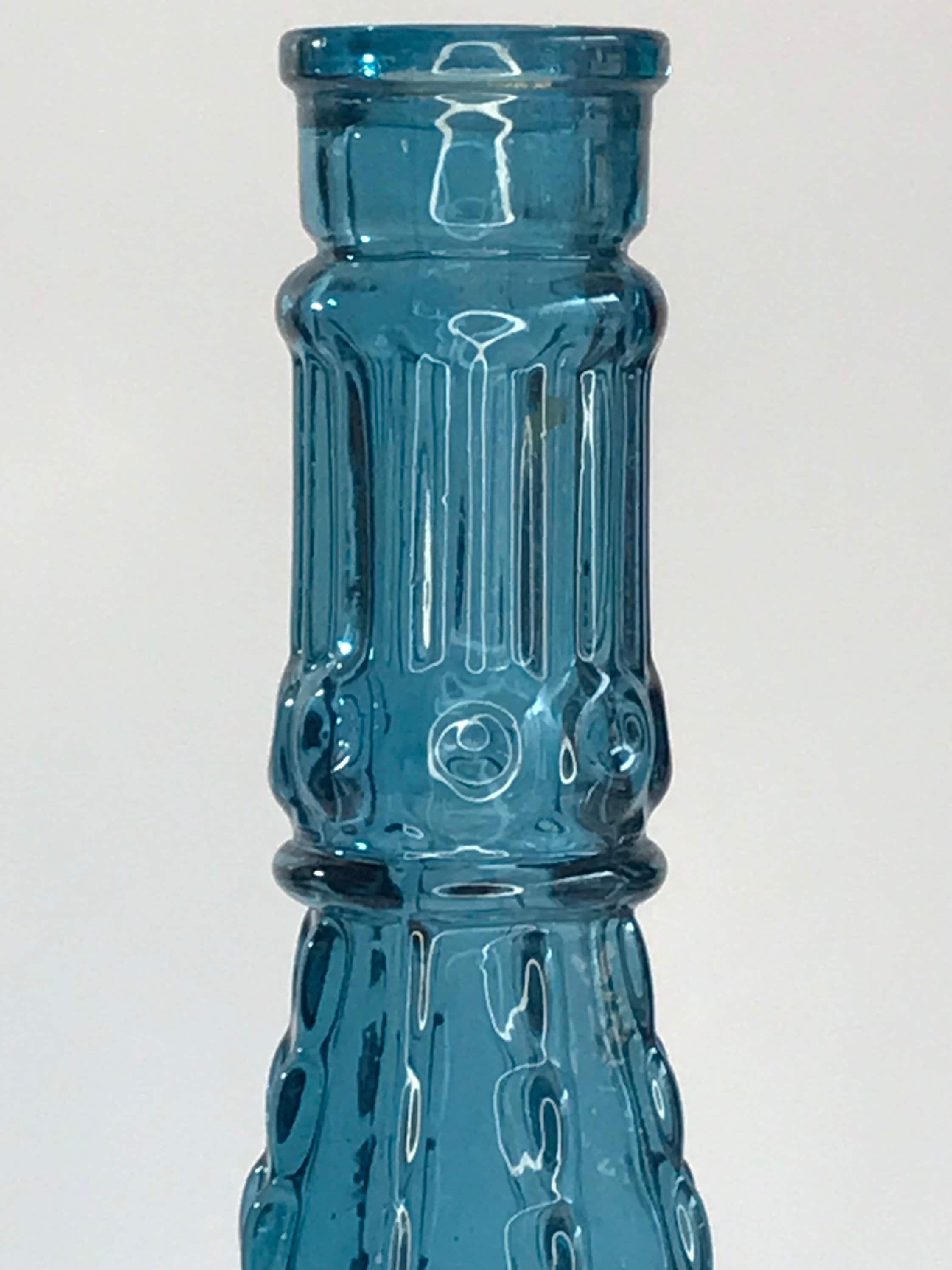 Vintage Morey Mallorca Turquoise Wine Bottle, Spanish Art Glass Barware ...