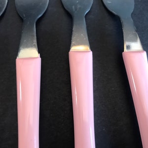 Vintage, Abert Inox 18/10, Made in Italy, Pink Handles, Cutlery, Spoons ...