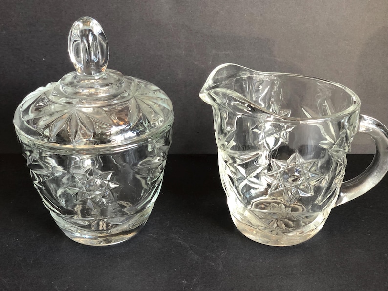 Vintage Anchor Hocking Star of David Sugar and Creamer Set - Etsy