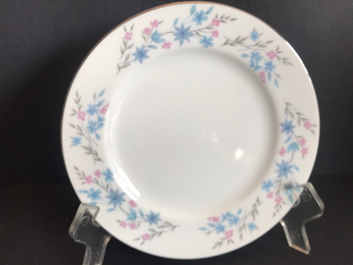 Vintage Fine China Japan Blue and Pink Flowers Pattern With - Etsy