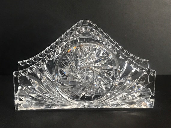 Vintage Crystal Pinwheel Napkin Holder 24% Lead Crystal - Etsy