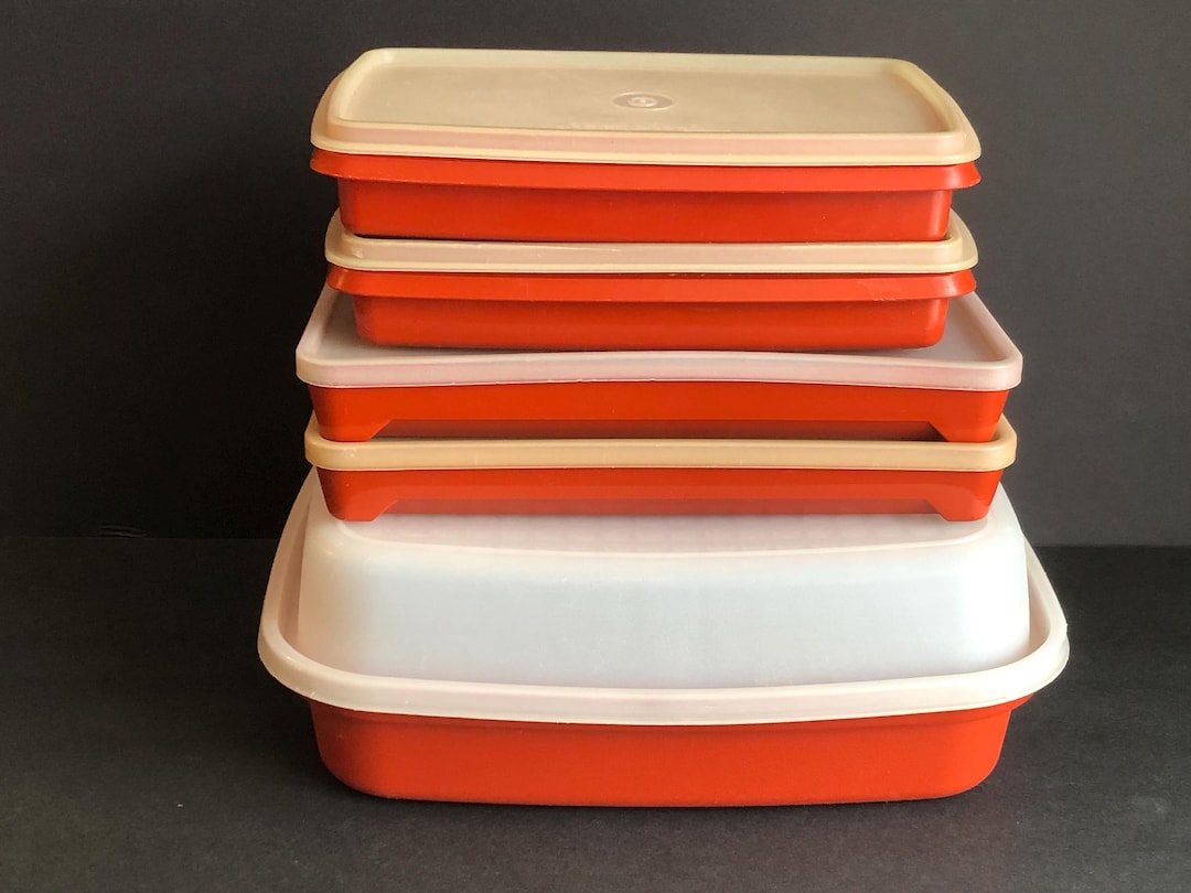 Vintage, Paprika Tupperware Collection, Set of 5 Containers Plus 5 Lids ...