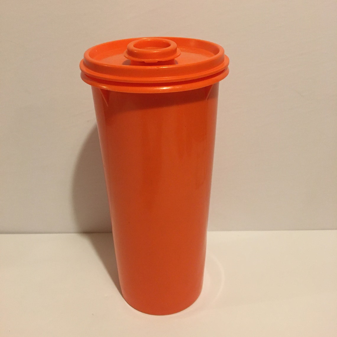 Vintage Tupperware Orange Cylinder Container With Lid - Etsy