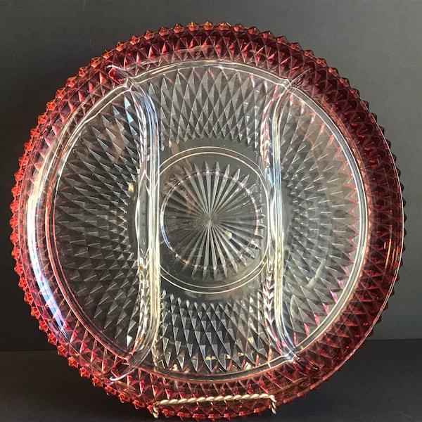 Ruby Glass Platter - Etsy
