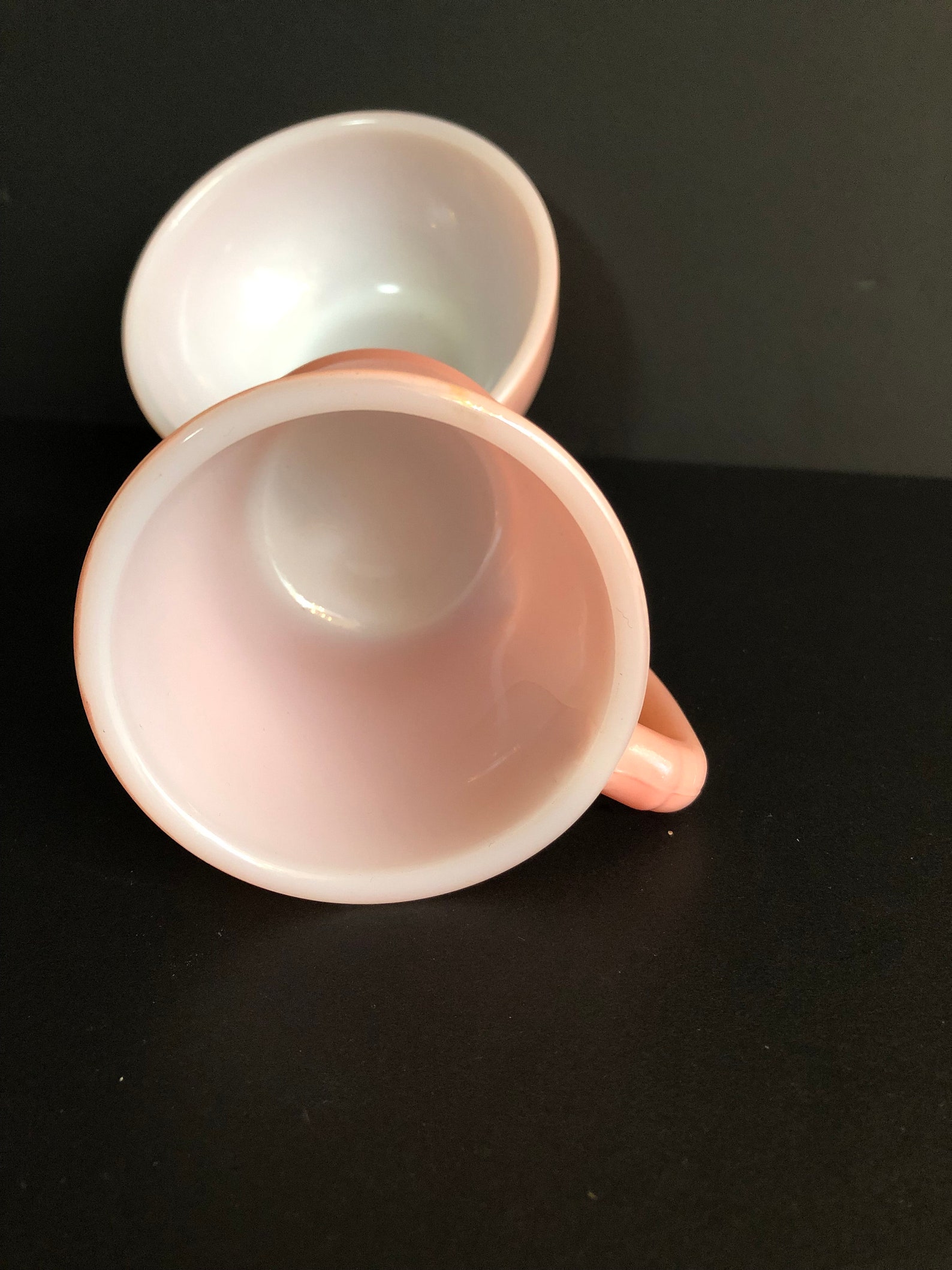 Hard to Find Milk Glass Pink Fire King Mug and Cereal Bowl Set | Etsy