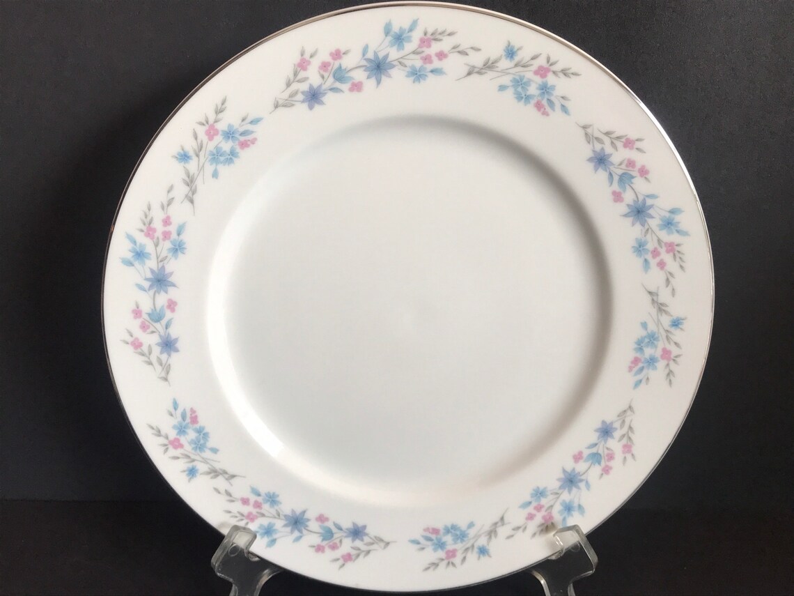 Vintage Fine China Japan Blue and Pink Flowers Pattern With - Etsy