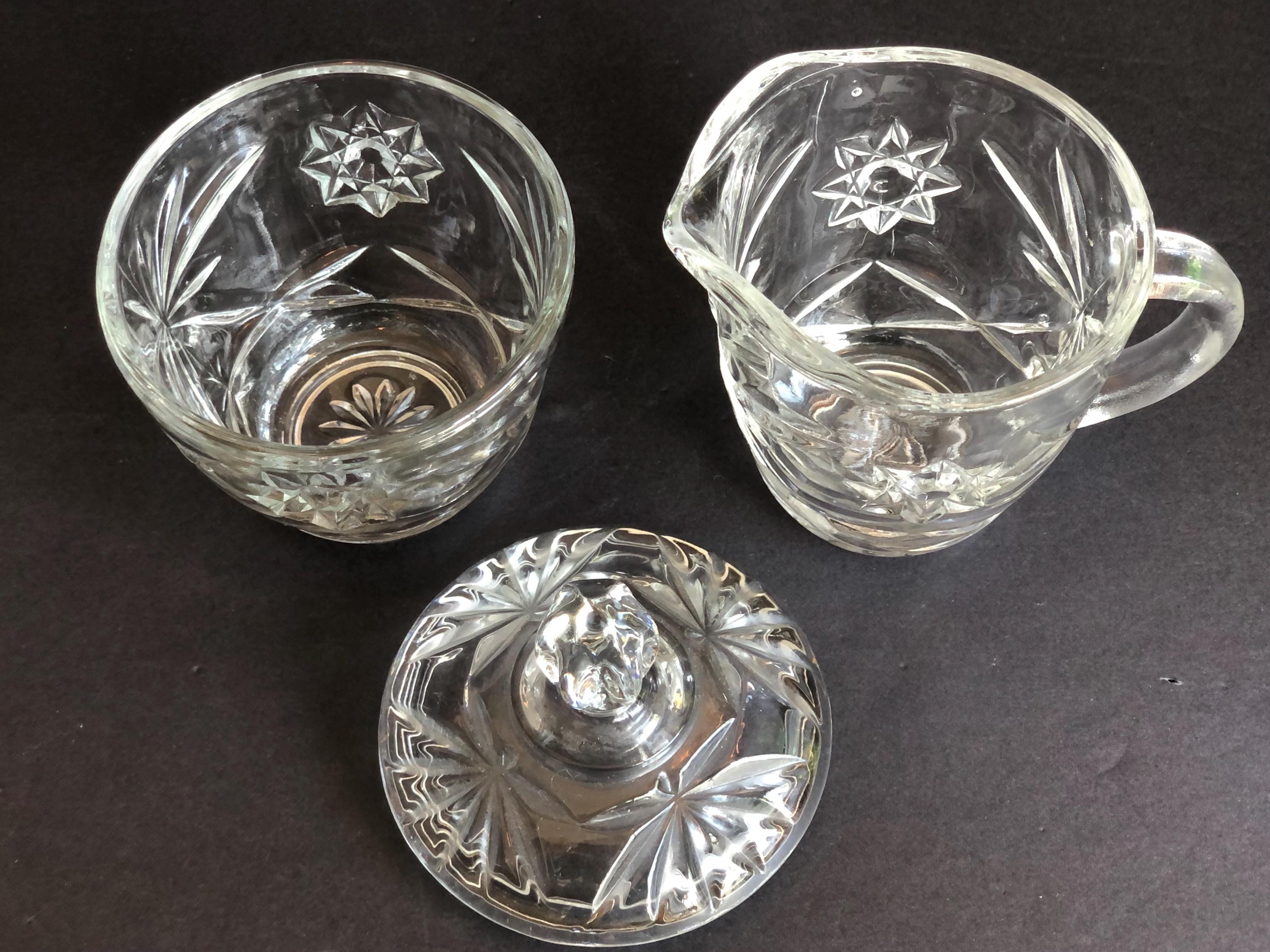 Vintage Anchor Hocking Star of David Sugar and Creamer Set - Etsy