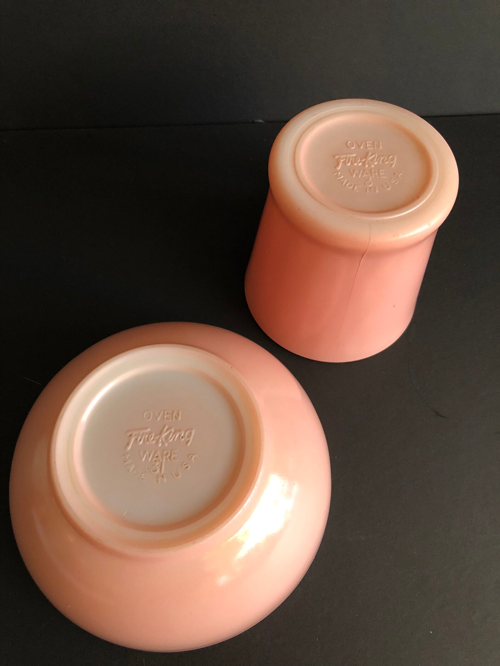 Hard to Find Milk Glass Pink Fire King Mug and Cereal Bowl Set | Etsy