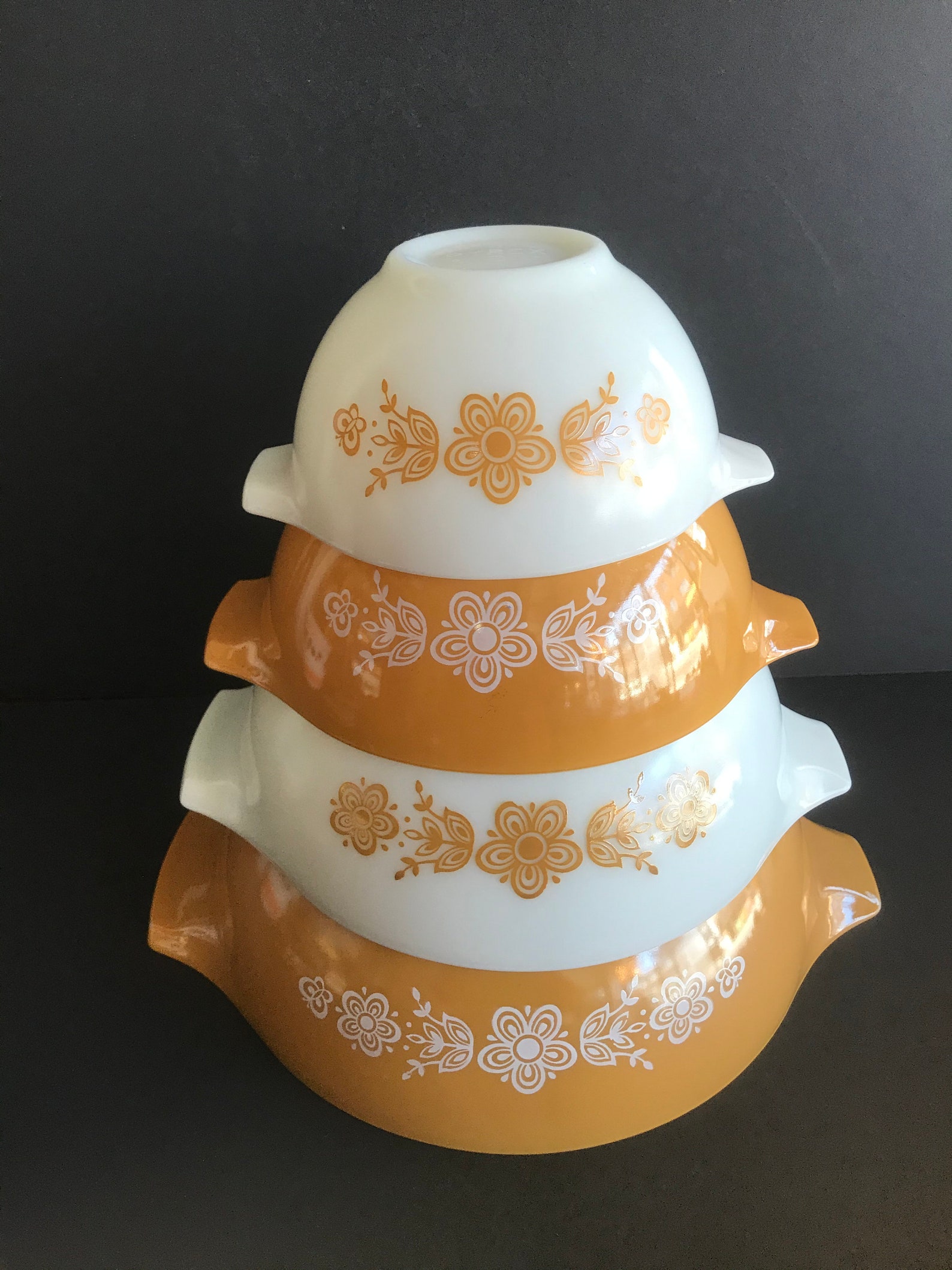 Vintage Pyrex Butterfly Gold Cinderella Nesting Bowls Set | Etsy
