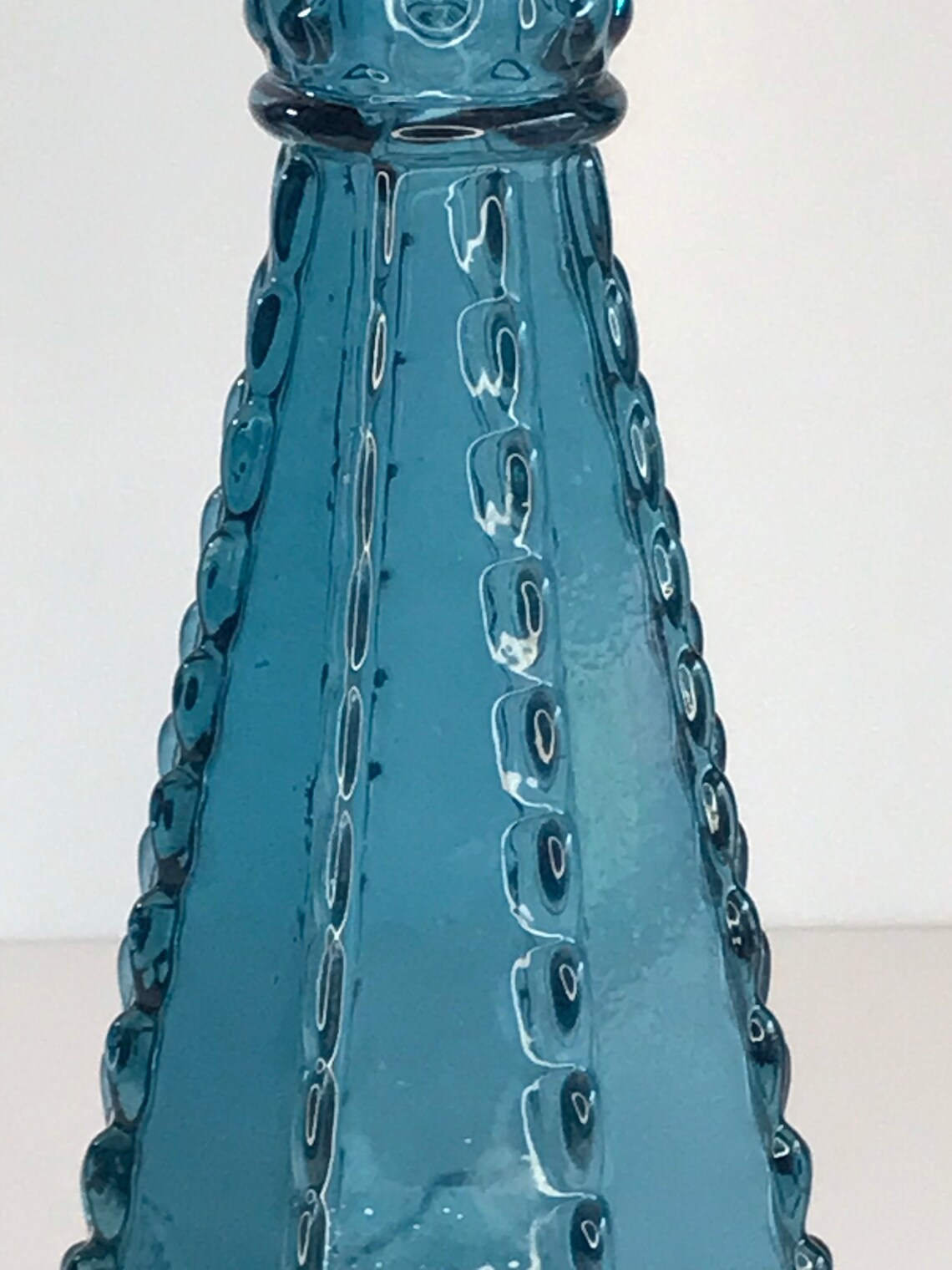 Vintage Morey Mallorca Turquoise Wine Bottle, Spanish Art Glass Barware ...