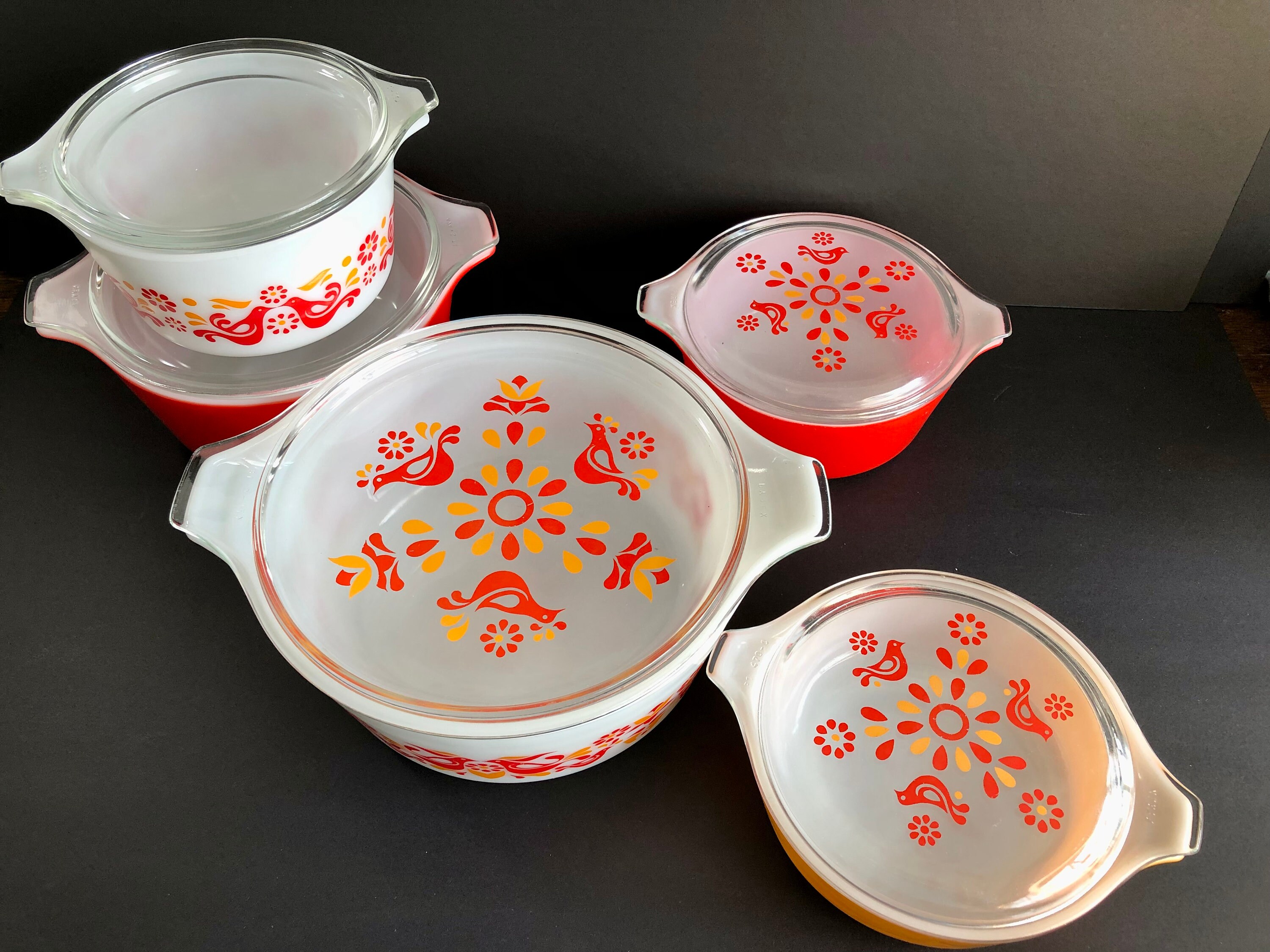 Rare Vintage Full Set of Casseroles Pyrex Friendship Birds - Etsy