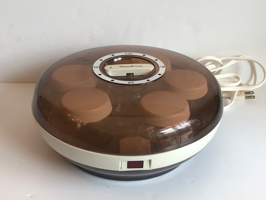 Vintage Electric Yogurt Maker by Moulinex & 7 Glass Jars, Good Vintage ...
