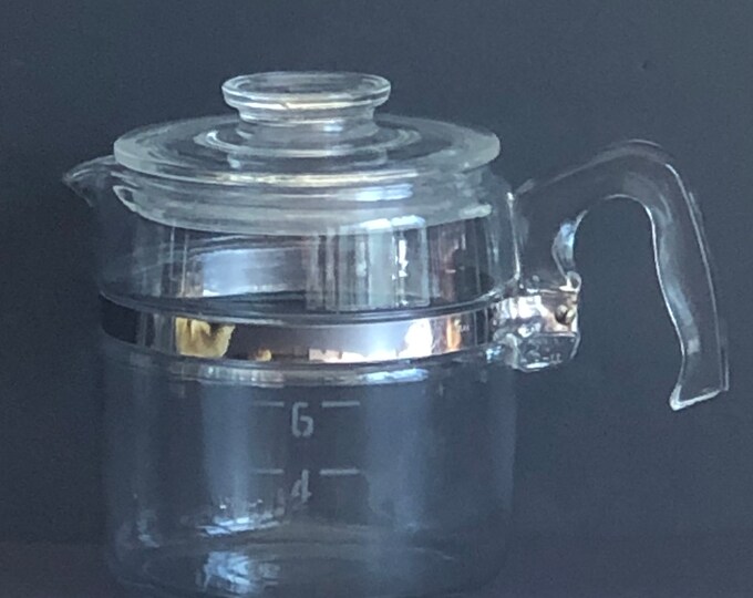 Vintage Pyrex Flameware 4 & 6 Cup Coffee Percolator Pot and Lid Only ...