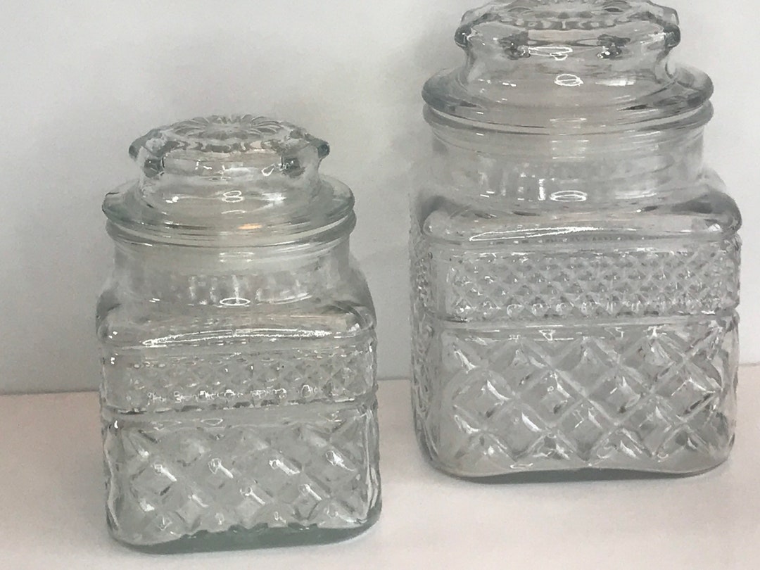 Vintage, Anchor Hocking Wexford Pattern, Kitchen Storage Canister ...