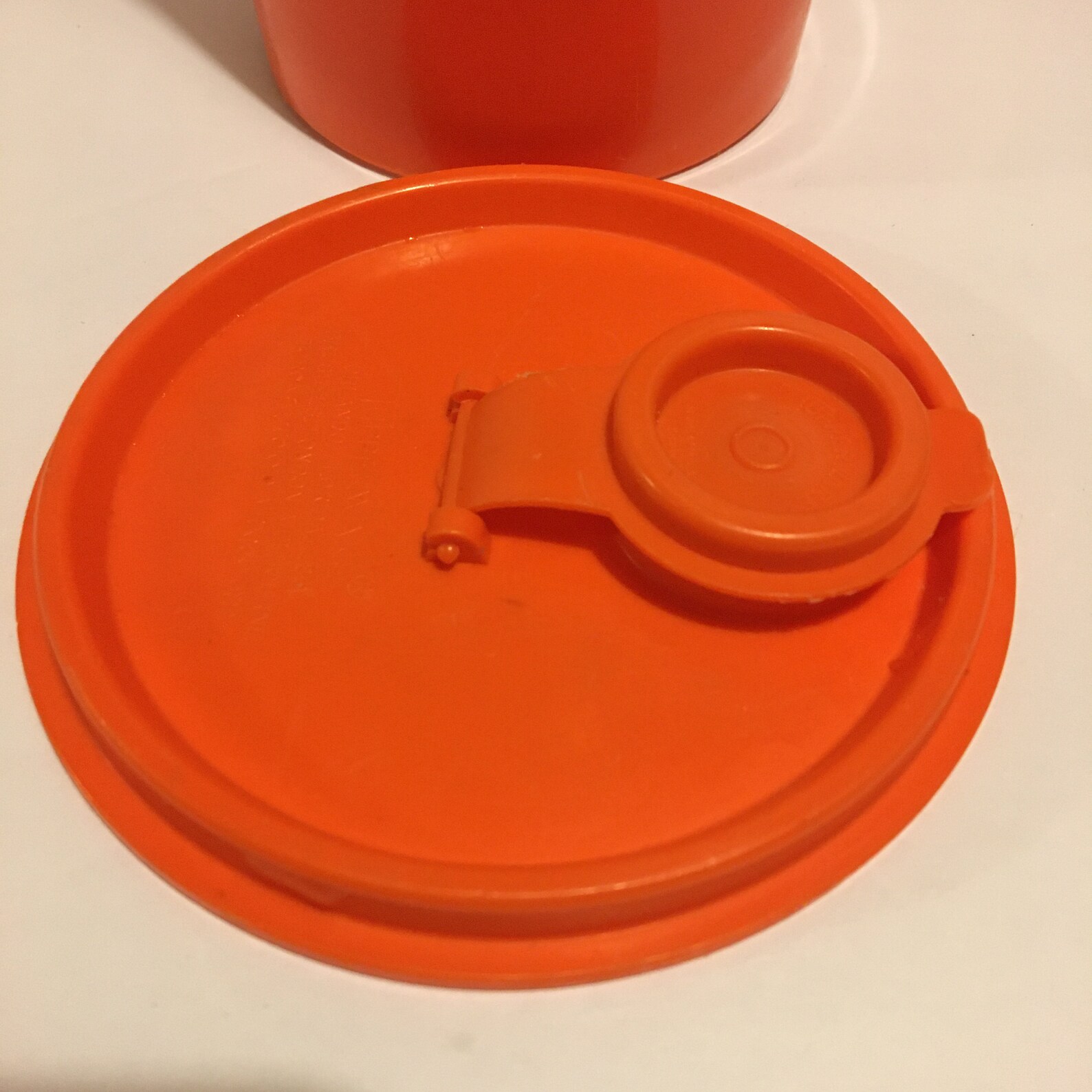 Vintage Tupperware Orange Cylinder Container With Lid - Etsy