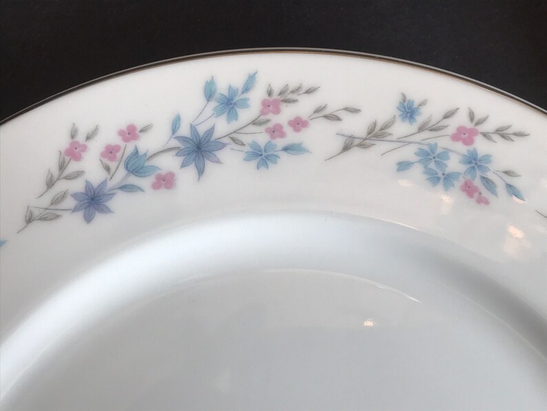 Vintage Fine China Japan Blue and Pink Flowers Pattern With - Etsy