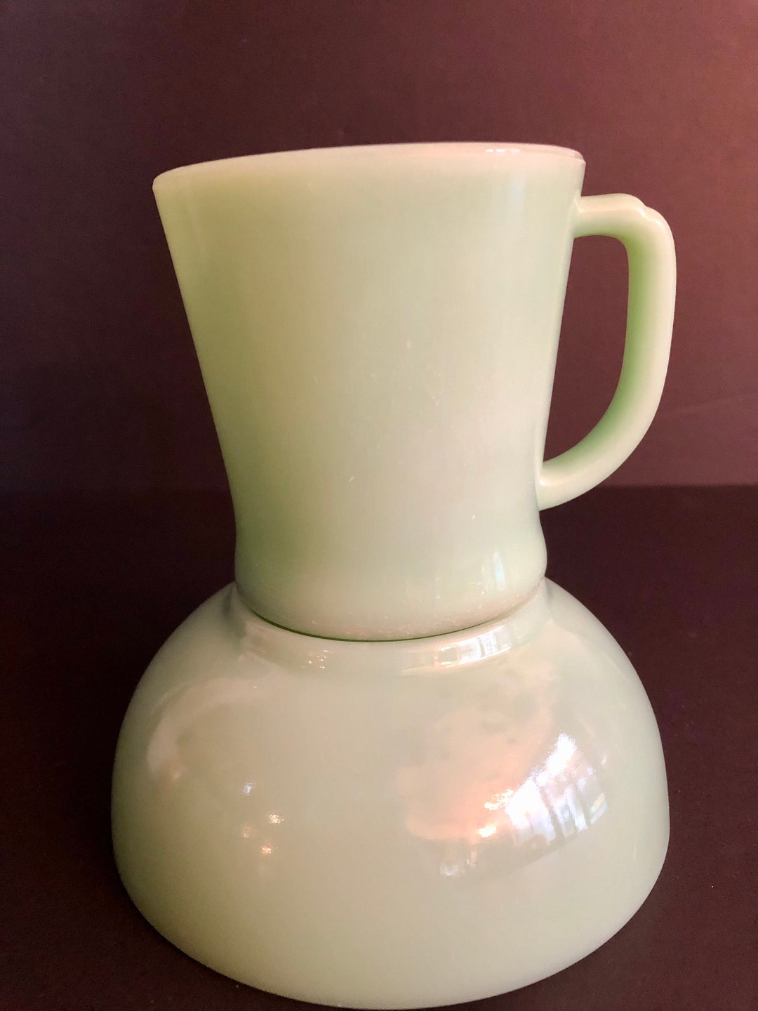 Fire King Jadeite Milk Glass D Handle Mug and Cereal Bowl Set - Etsy