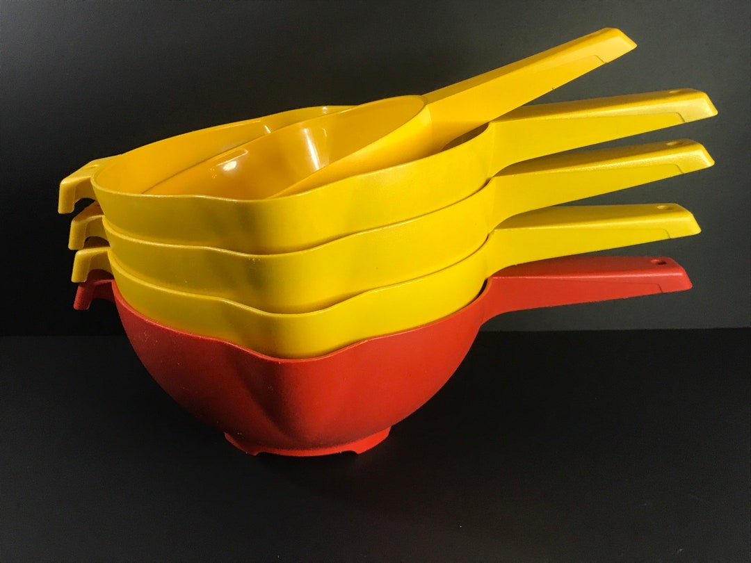 Vintage, Tupperware #1523, #1852 Sunshine Yellow, Orange Handled ...