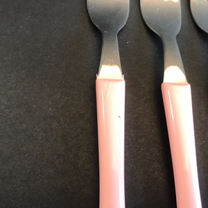 Vintage, Abert Inox 18/10, Made in Italy, Pink Handles, Cutlery, Spoons ...
