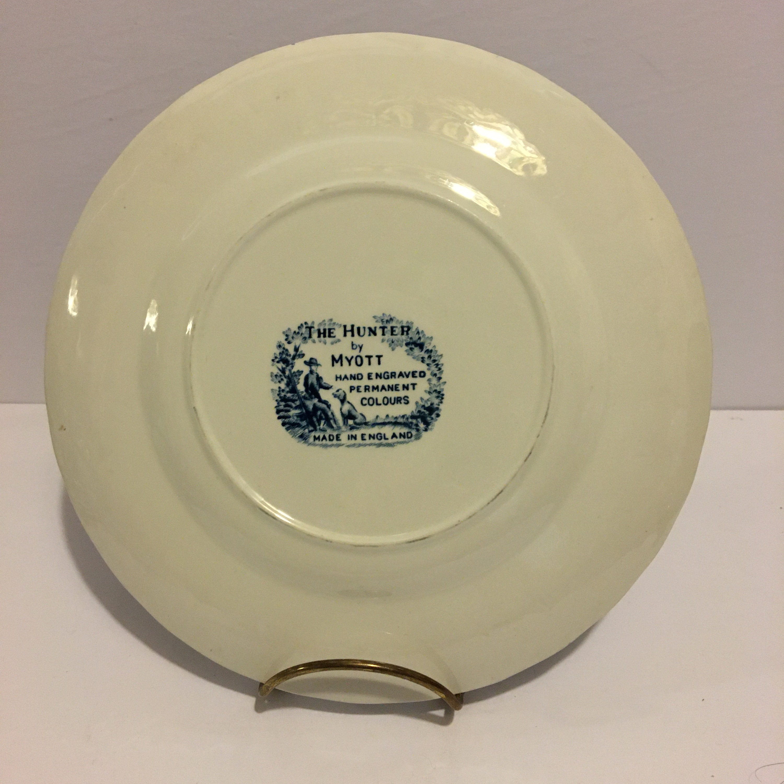 The Hunter, Myott, Blue and White, Salad Plate, 8 Inches in Diameter ...