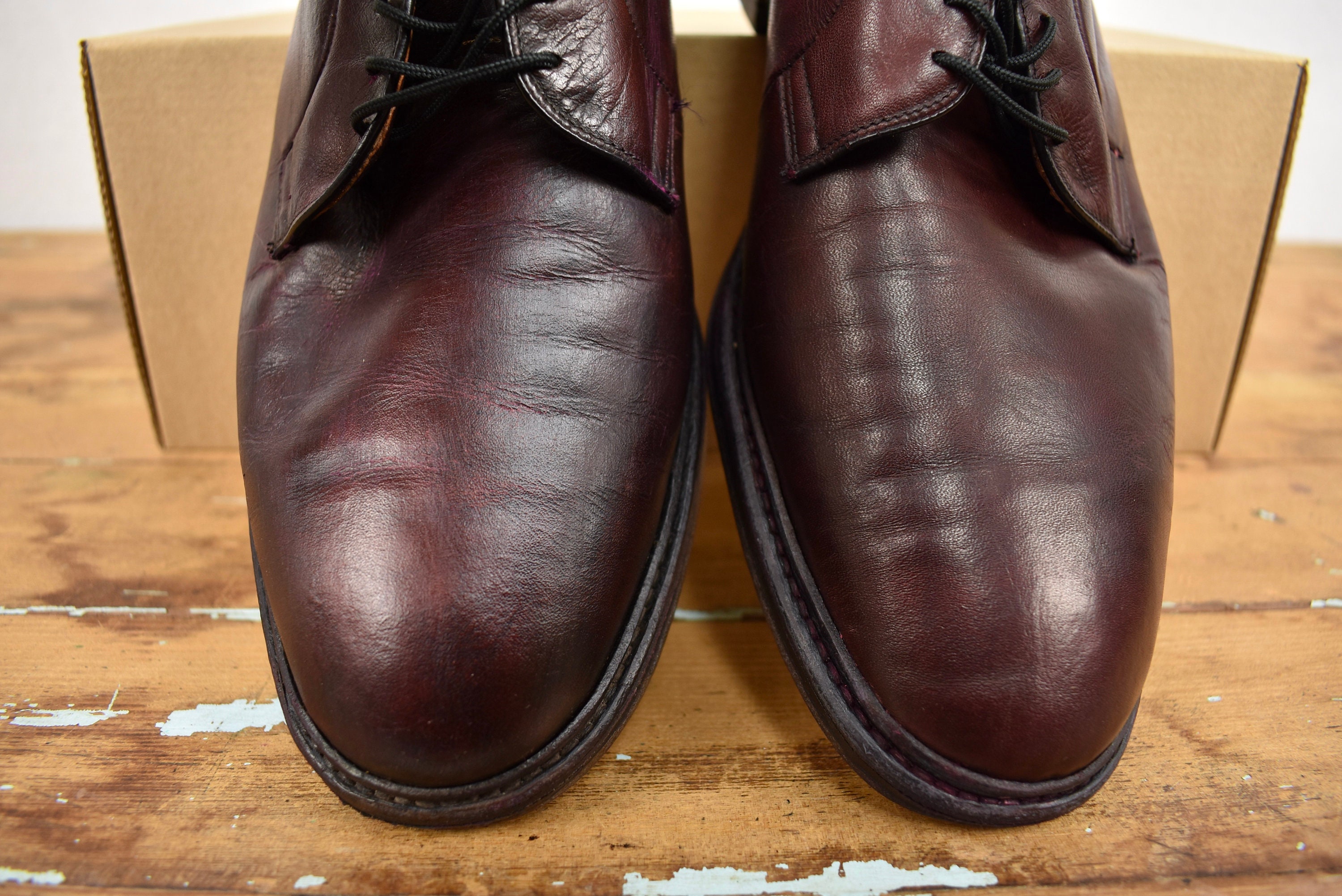 Freeman Free Flex Burgundy Round Toe Lace up Blucher Men's Size: 9.5C ...