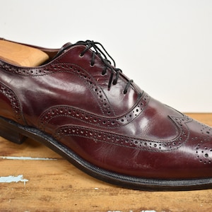Bostonian Burgundy Wingtip Balmoral W/ Brogue Styling Size: 9D - Etsy