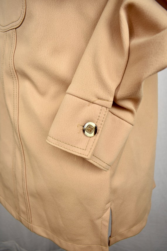 1970-80's JCPenney Light Brown Polyester Four Button … - Gem