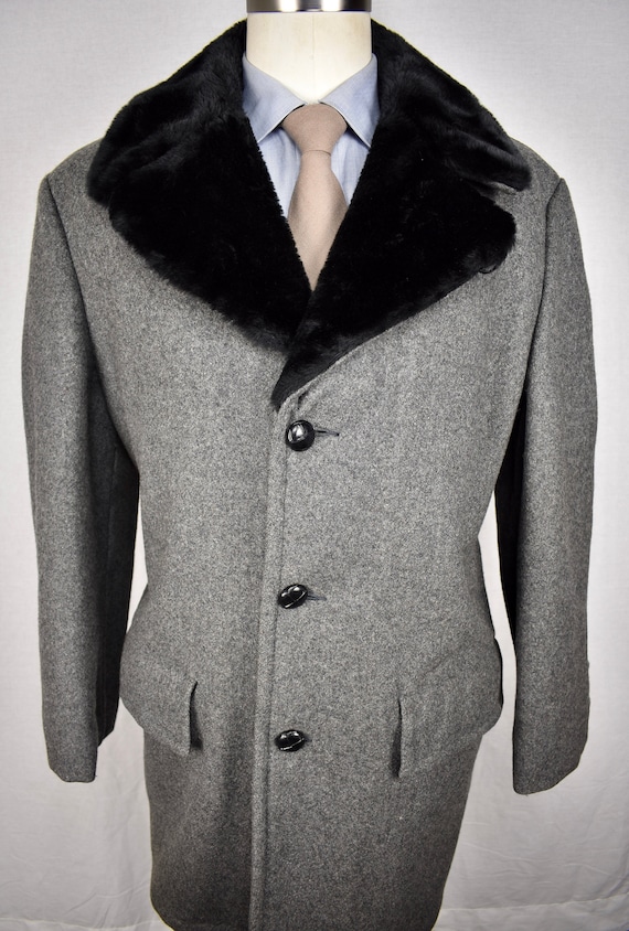 1970-80's Field Stream Solid Light Gray Wool Three Bu… - Gem