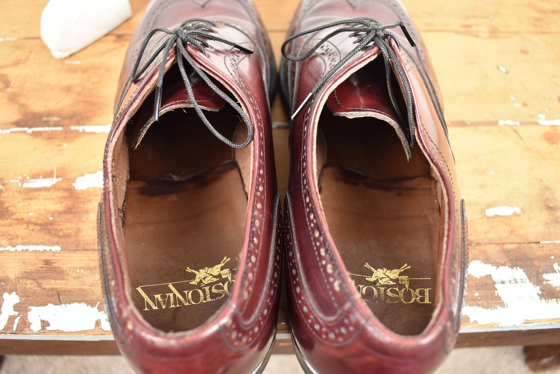 Bostonian Burgundy Wingtip Balmoral W/ Brogue Styling Size: 9D - Etsy