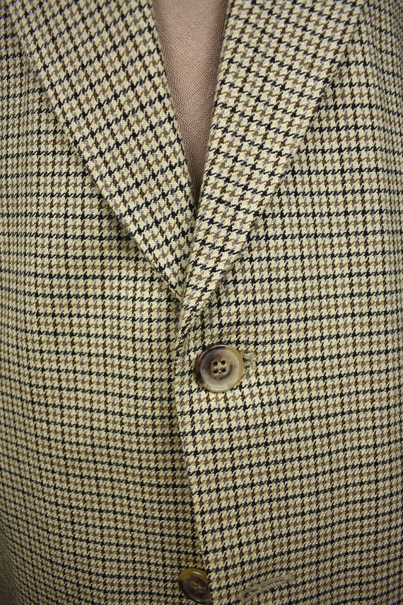 J. Riggins Light Brown Houndstooth Check Wool Two But… - Gem