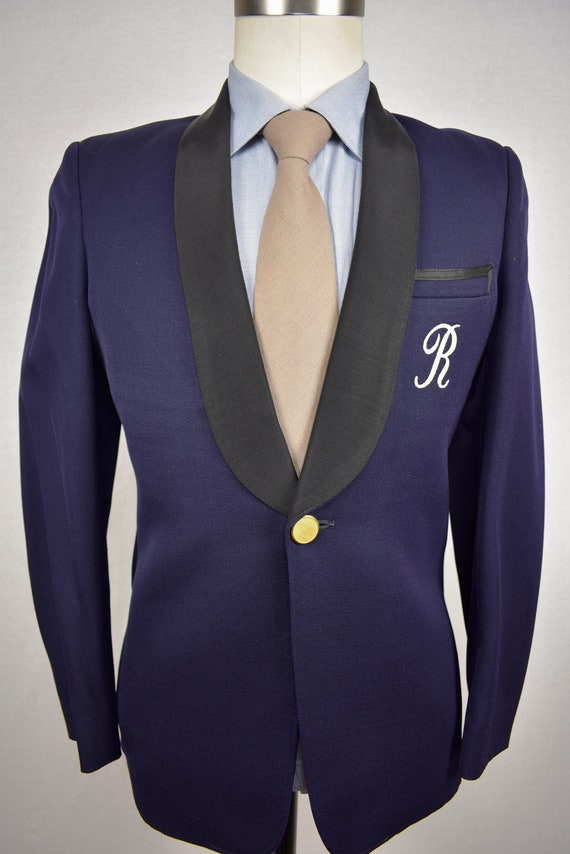 1962-1976 Medalist Stanbury Navy Blue Wool One Button… - Gem