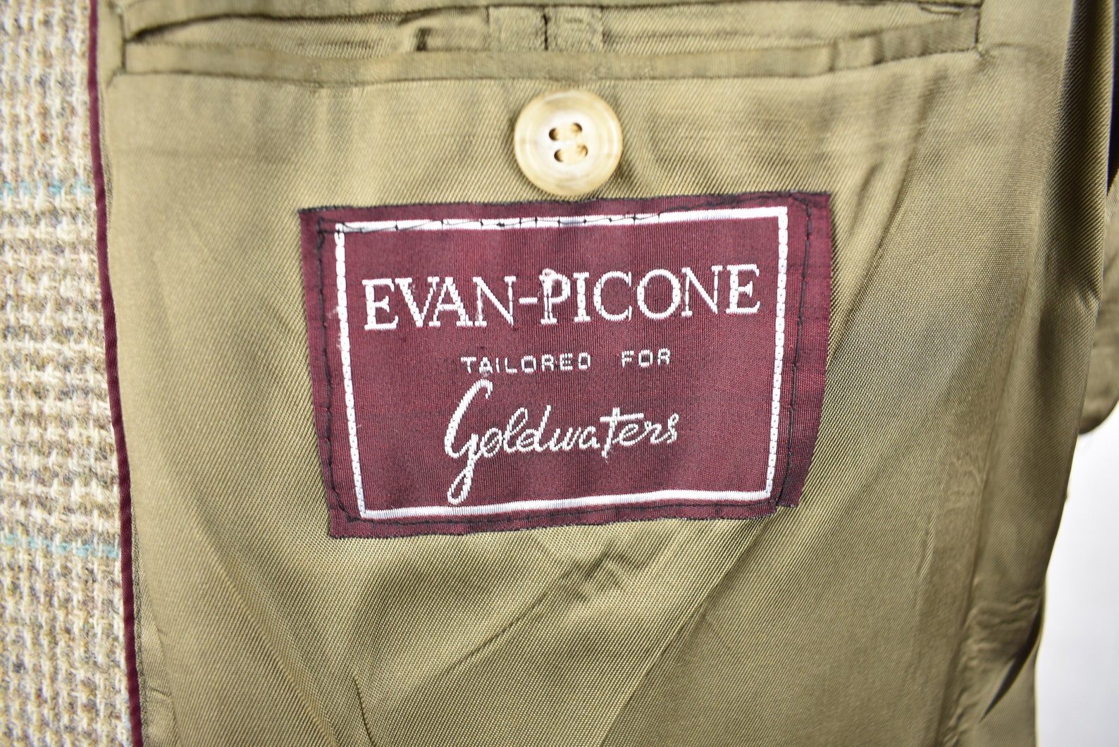 Evan Picone Light Brown/cream Checked 100% Wool Two Button - Etsy