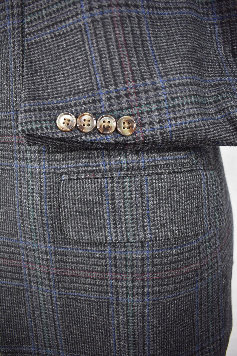 Warren Sewell Dark Gray Glen Check Wool Two Button Sport Coat - Etsy