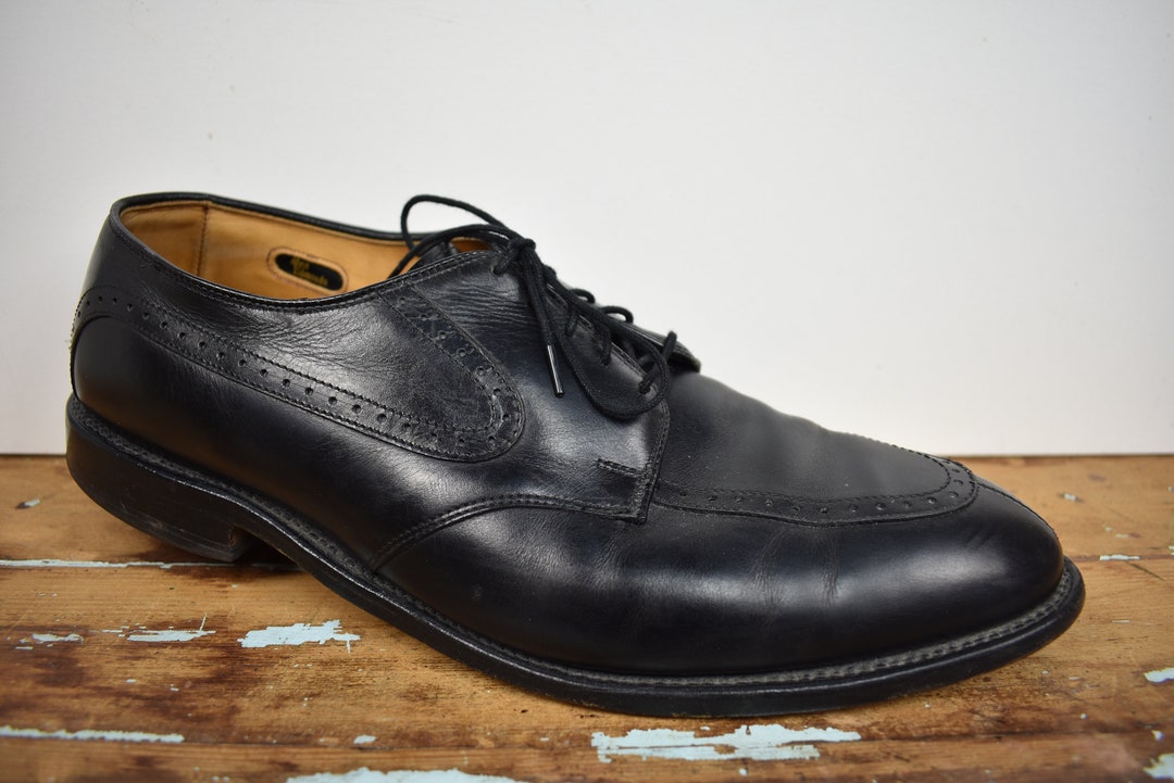 Allen Edmonds Kingsley Black Leather Split Moc Toe Lace up Blucher Size ...