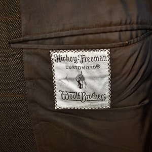 1970's Hickey Freeman Brown Windowpane Check Two Button Two Piece Suit ...