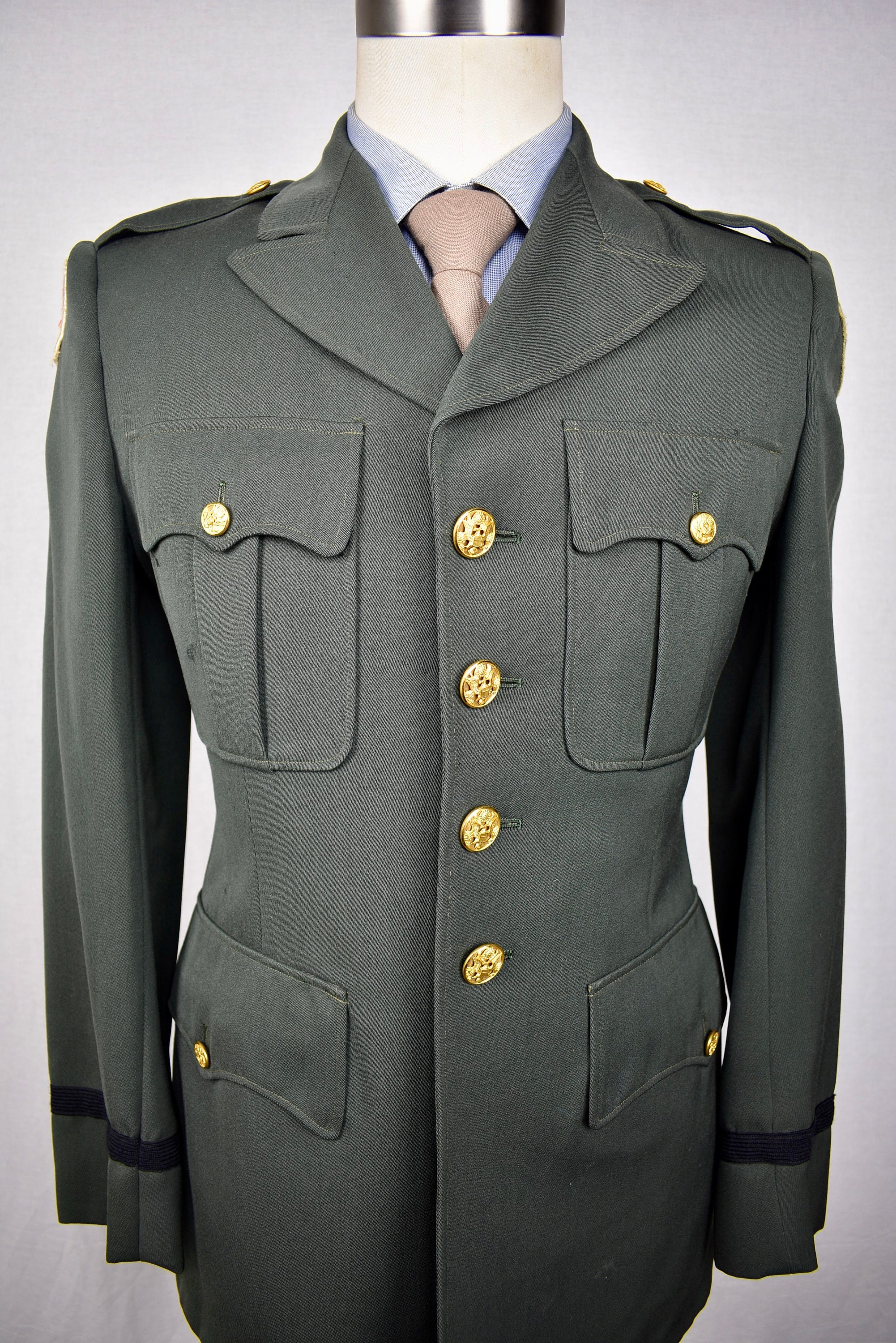 1950's US Army Solid Dark Green Wool Two Piece Officer Dress Uniform ...
