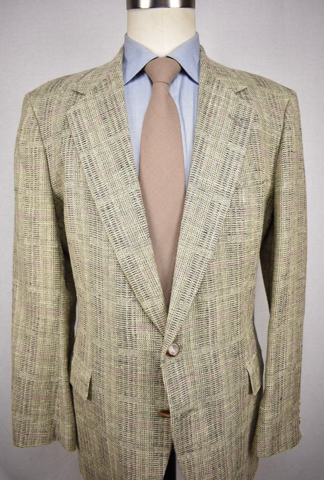 1976-1994 Johnny Carson Light Brown Plaid Silk Two Button Sport Coat ...