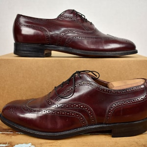 Bostonian Burgundy Wingtip Balmoral W/ Brogue Styling Size: 9D - Etsy