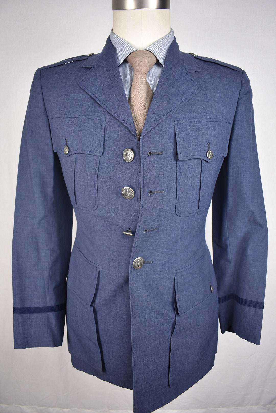 1960's USAF Bendone Solid Medium Blue Wool Blend Two Pc Military Suit ...