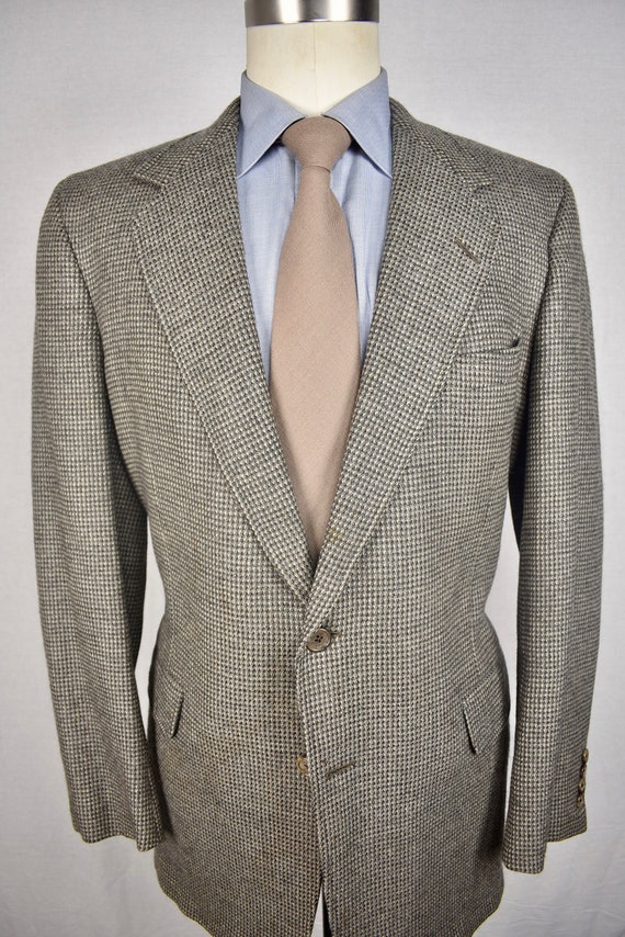 H. Freeman & Son Brown/Light Gray Checked Wool Two Button | Etsy