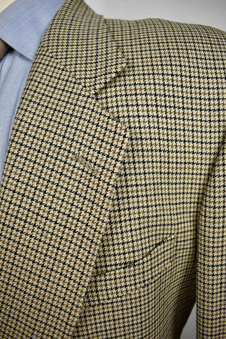 J. Riggins Light Brown Houndstooth Check Wool Two Button Sport Coat ...
